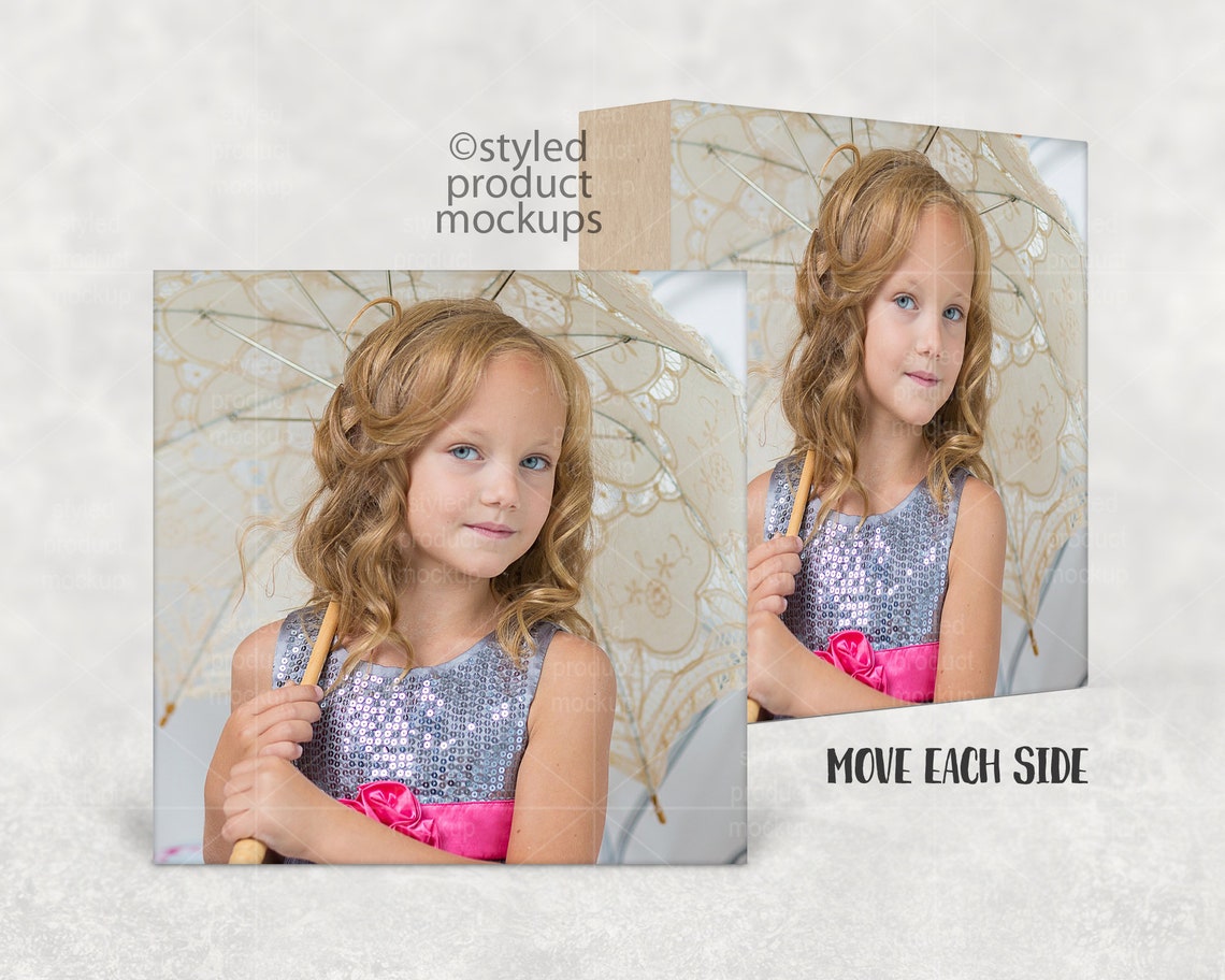 Dye Sublimation 5 Inch Square MDF Photo Block Mockup | Add Your Own ...