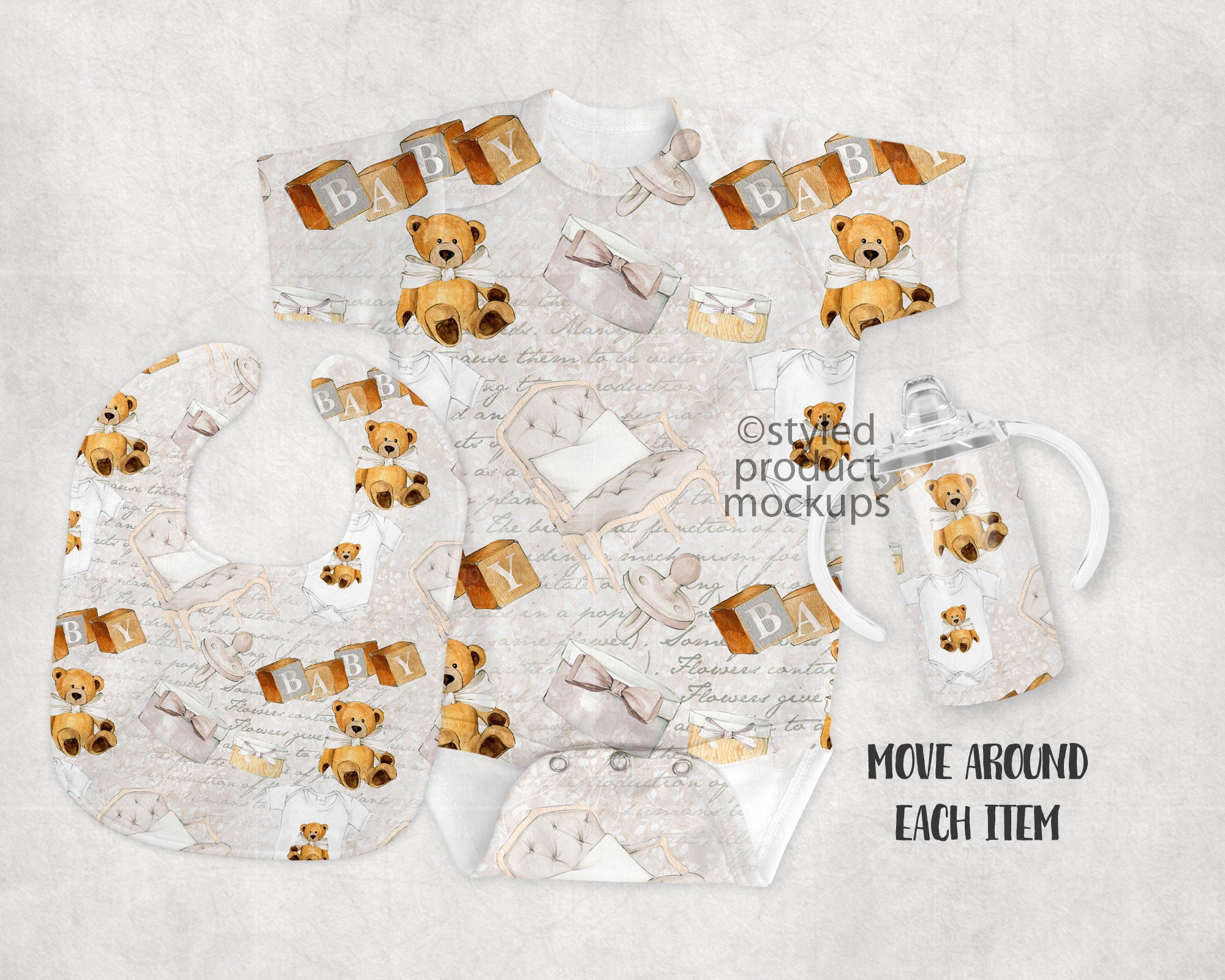 Dye Sublimation Baby Gift Set Mockup Add Your Own Image and - Etsy