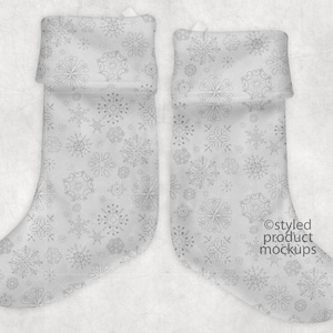 Dye Sublimation All White Fleece Christmas Stocking Mockup Template ...
