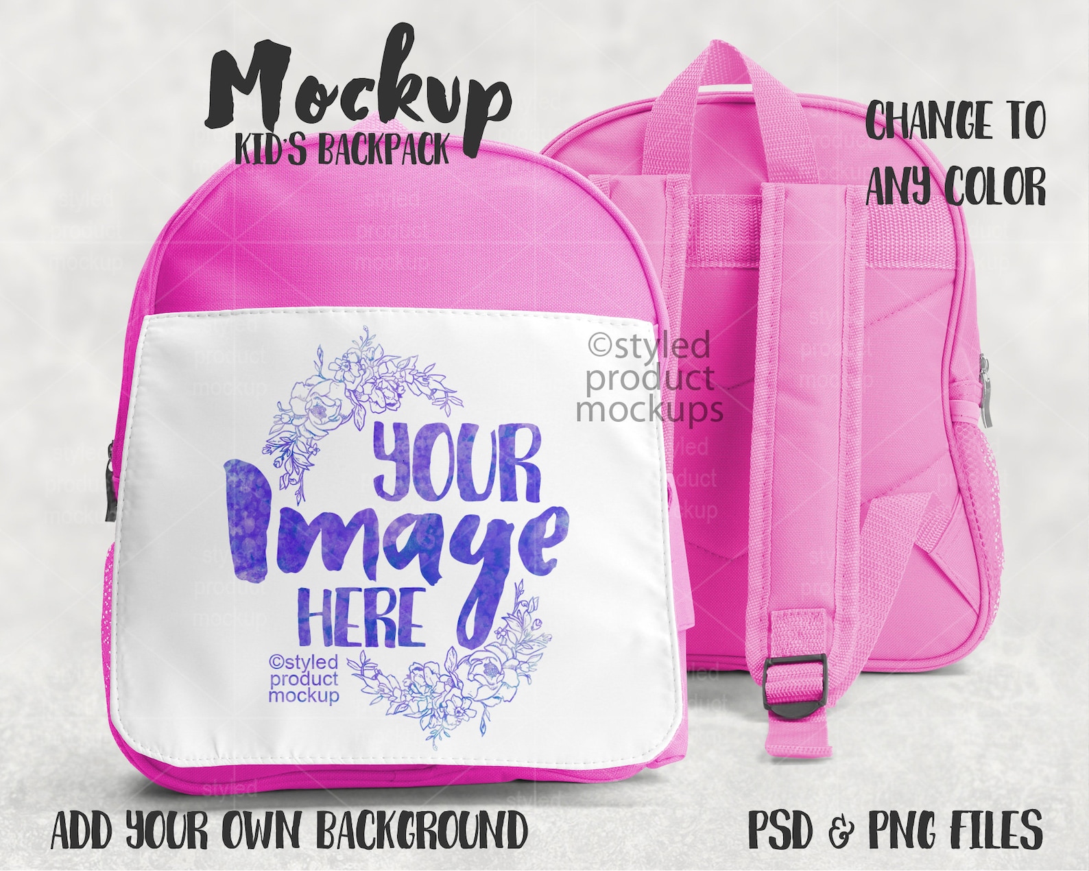 Dye Sublimation Kids Small Backpack Mockup Add Your Own - Etsy