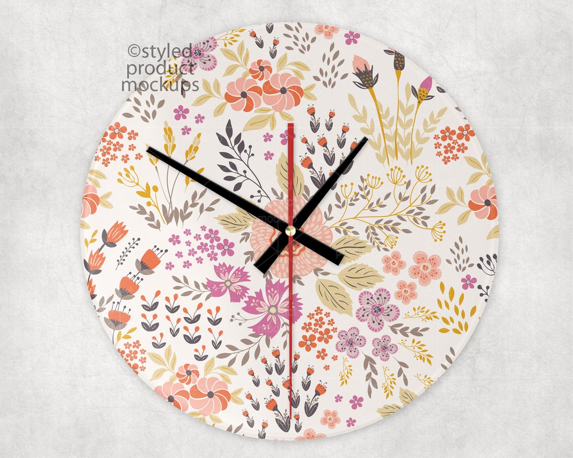 Dye Sublimation Round Glass Clock Mockup Add Your Own Image Etsy Australia