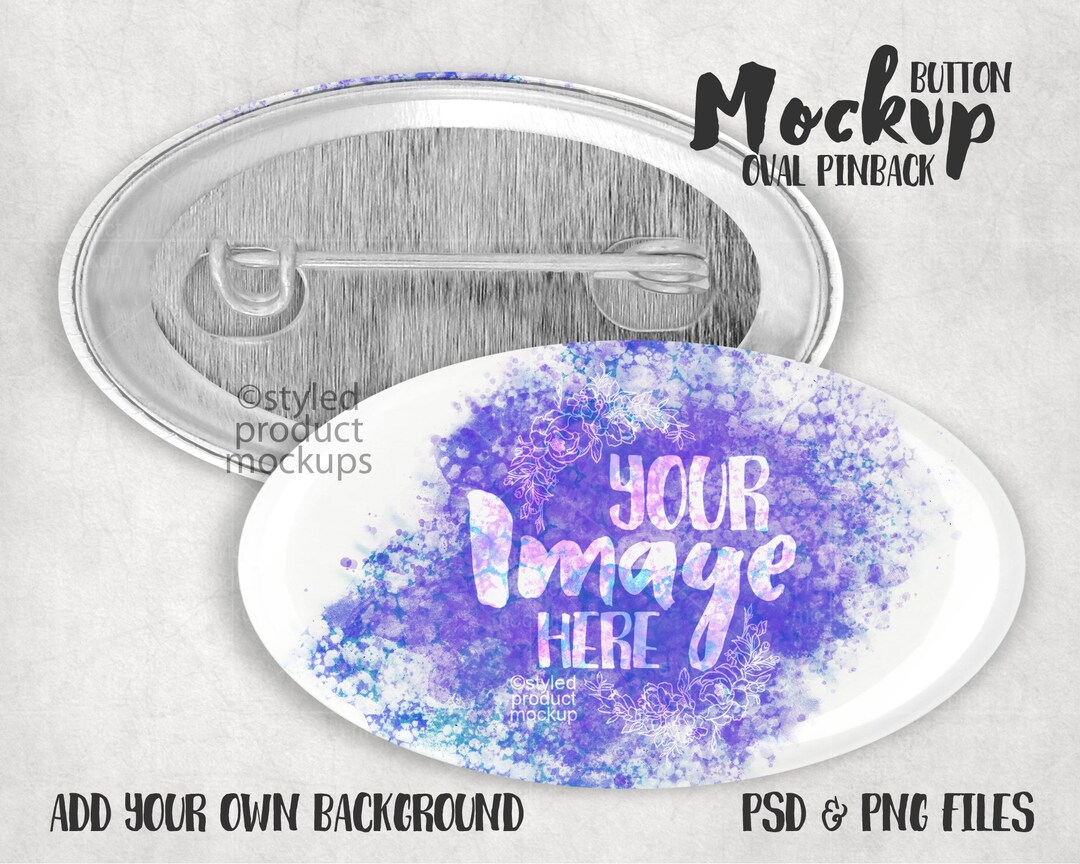 Oval Pinback Button Mockup | Add Your Own Image and Background - Etsy