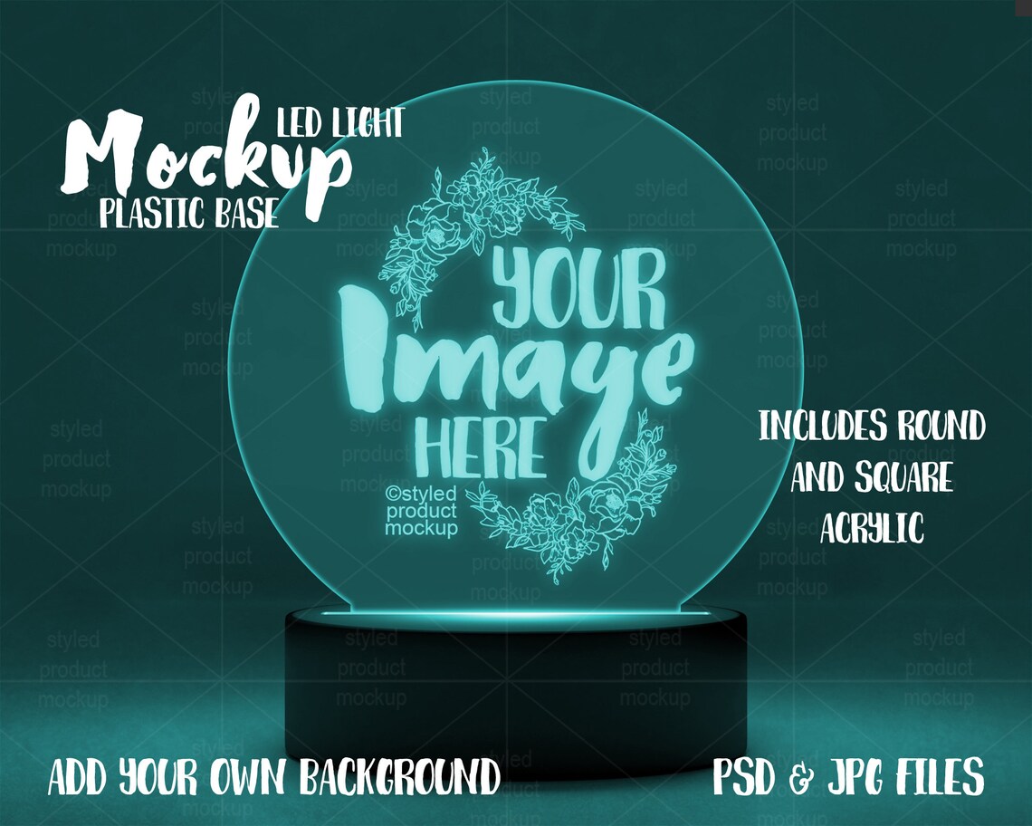 LED Light up Acrylic Image Panel With Round Plastic Base - Etsy