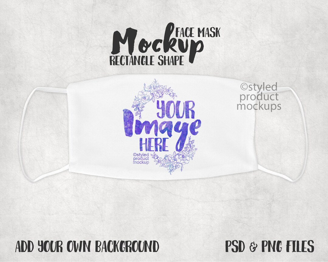 Dye Sublimation Rectangle Face Mask Mockup | Add Your Own Image and ...