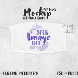 Dye Sublimation Rectangle Face Mask Mockup | Add Your Own Image and ...