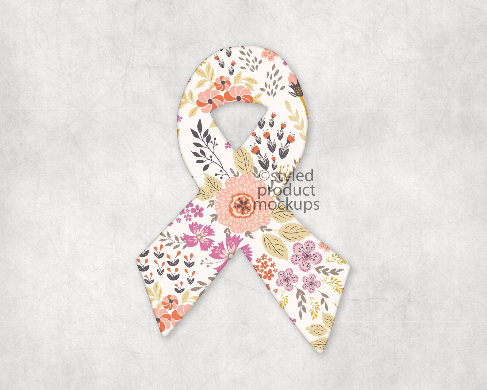 Dye Sublimation MDF Awareness Ribbon Without Hole Mockup | Add Your Own ...