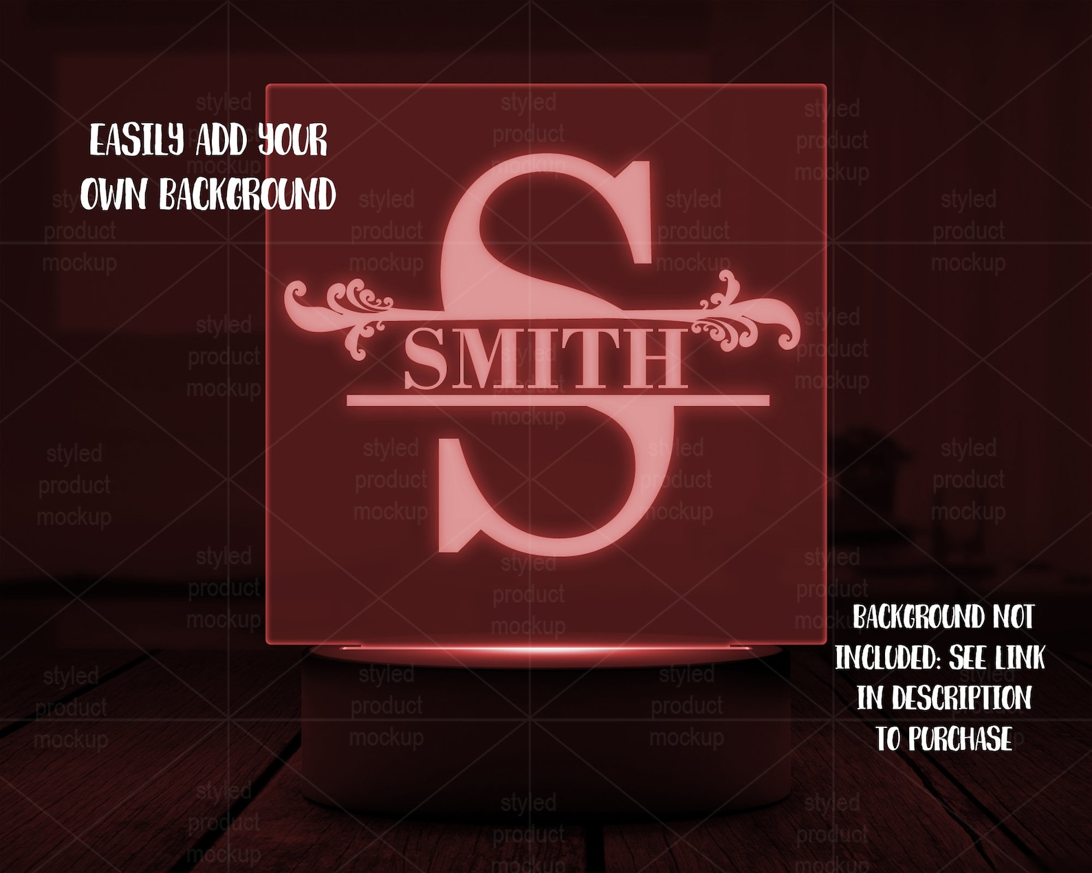 LED Light up Acrylic Image Panel With Round Plastic Base - Etsy