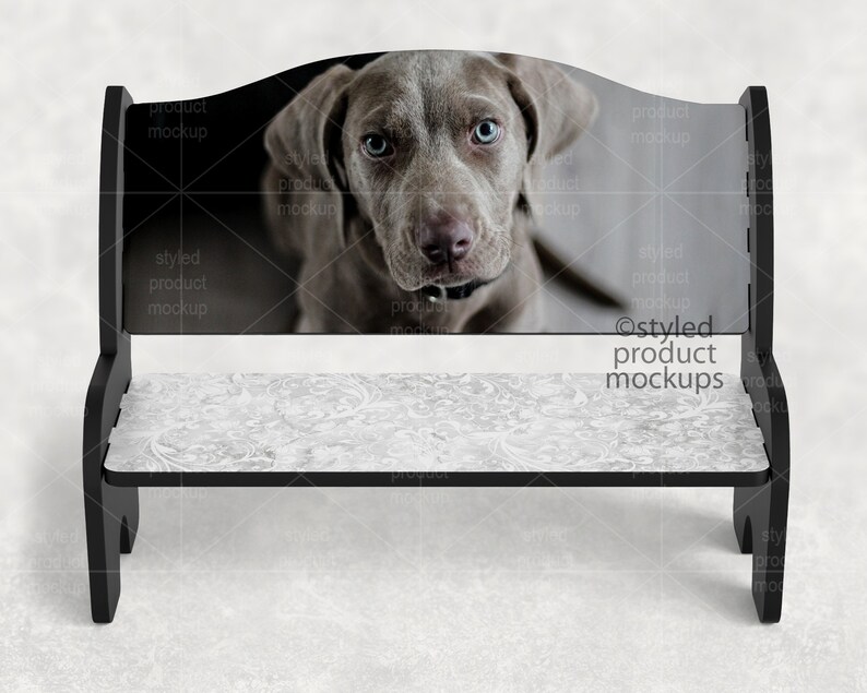 Dye Sublimation MDF Memorial Mini Bench Mockup | Add Your Own Image and ...