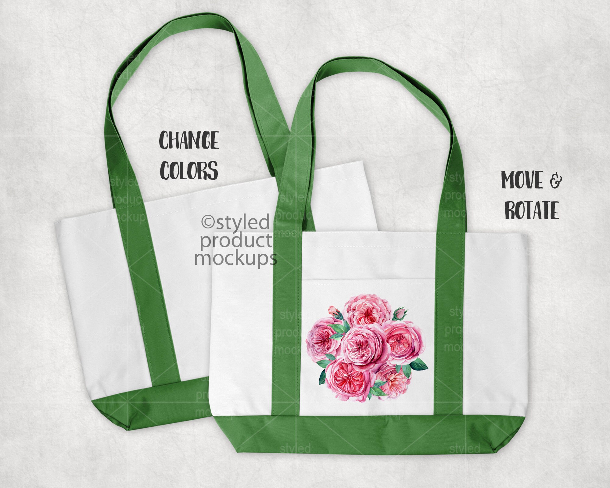 Dye Sublimation Tote Bag With Color Handle and Base Mockup | Add Your ...
