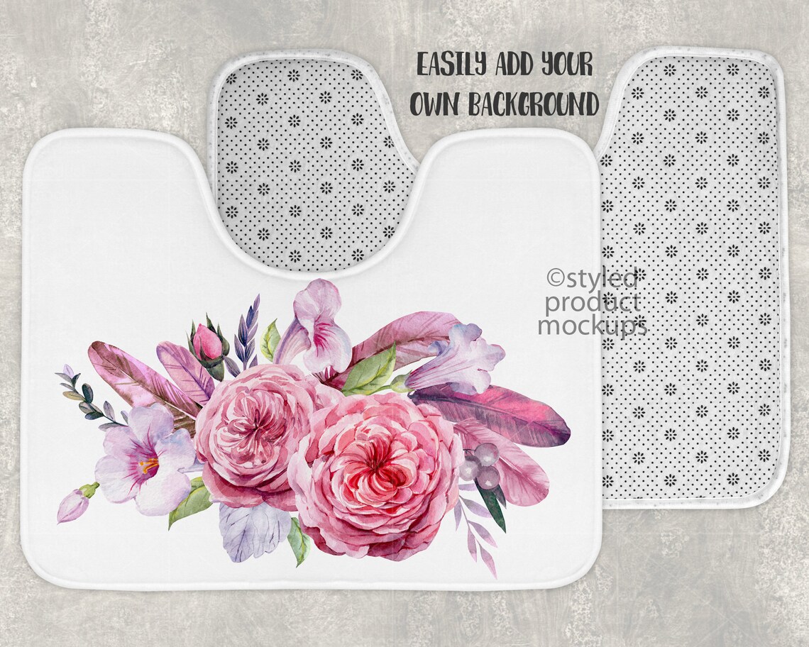 Dye Sublimation Contoured U-shaped Bath Mat Mockup Add Your - Etsy