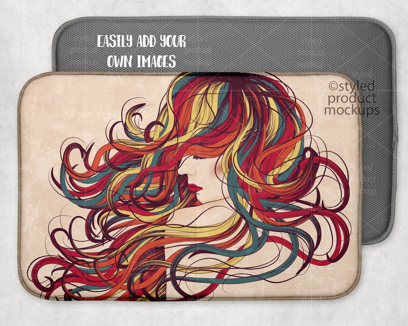 Dye sublimation dish dry mat mockup template Add your own | Etsy