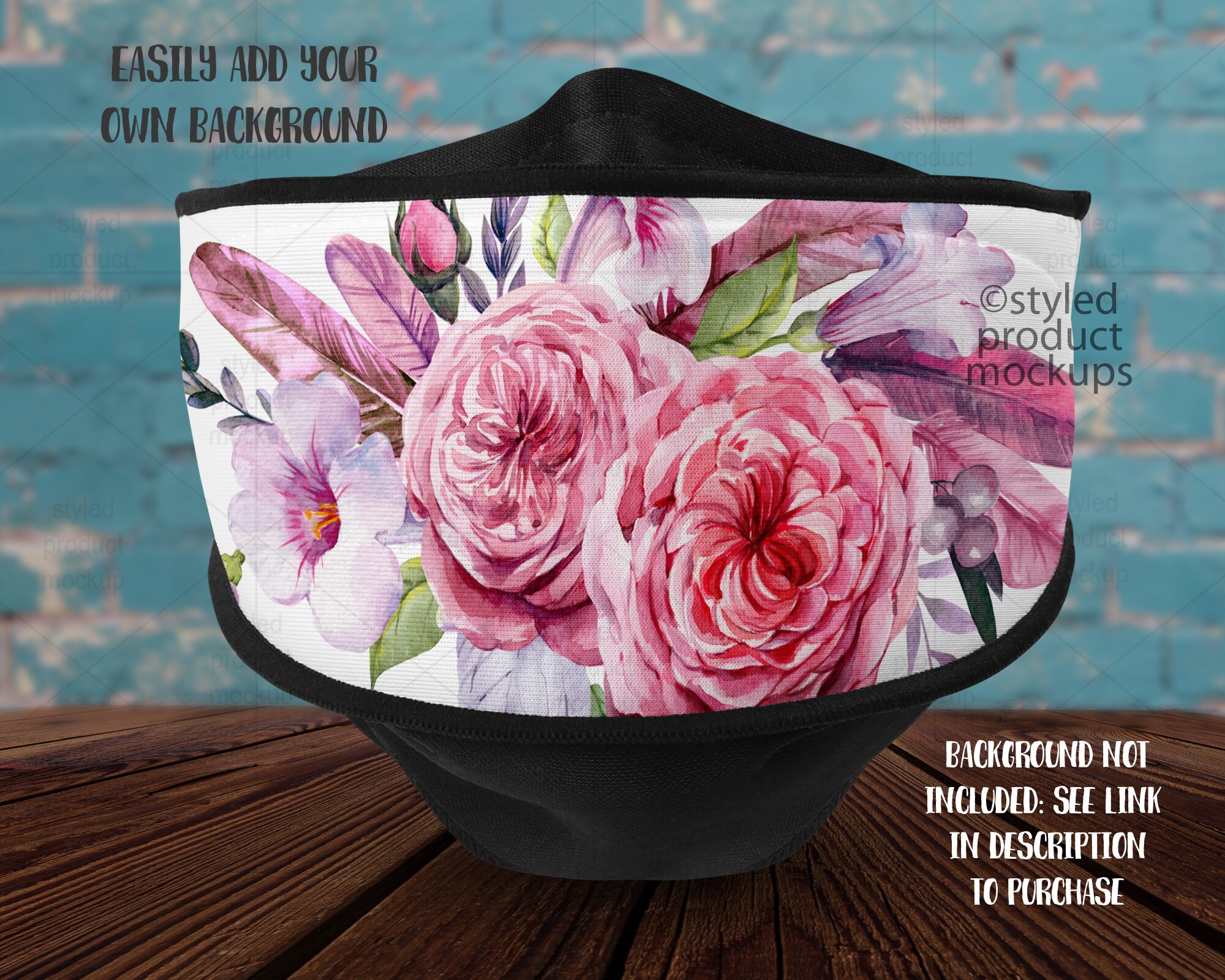 Dye sublimation adult face mask cover Mockup Add your own | Etsy