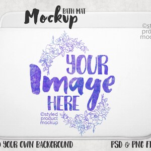 Dye Sublimation Bath Mat Mockup | Add Your Own Image and Background - Etsy