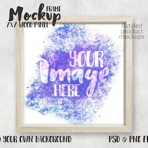 Dye Sublimation Wood 7x7 Inch Square Inset Photo Frame Mockup | Add ...