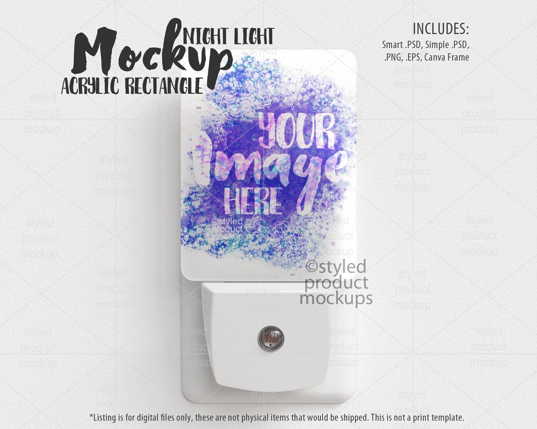 Dye Sublimation Acrylic Rectangle Night Light Mockup | Round Nighlight ...
