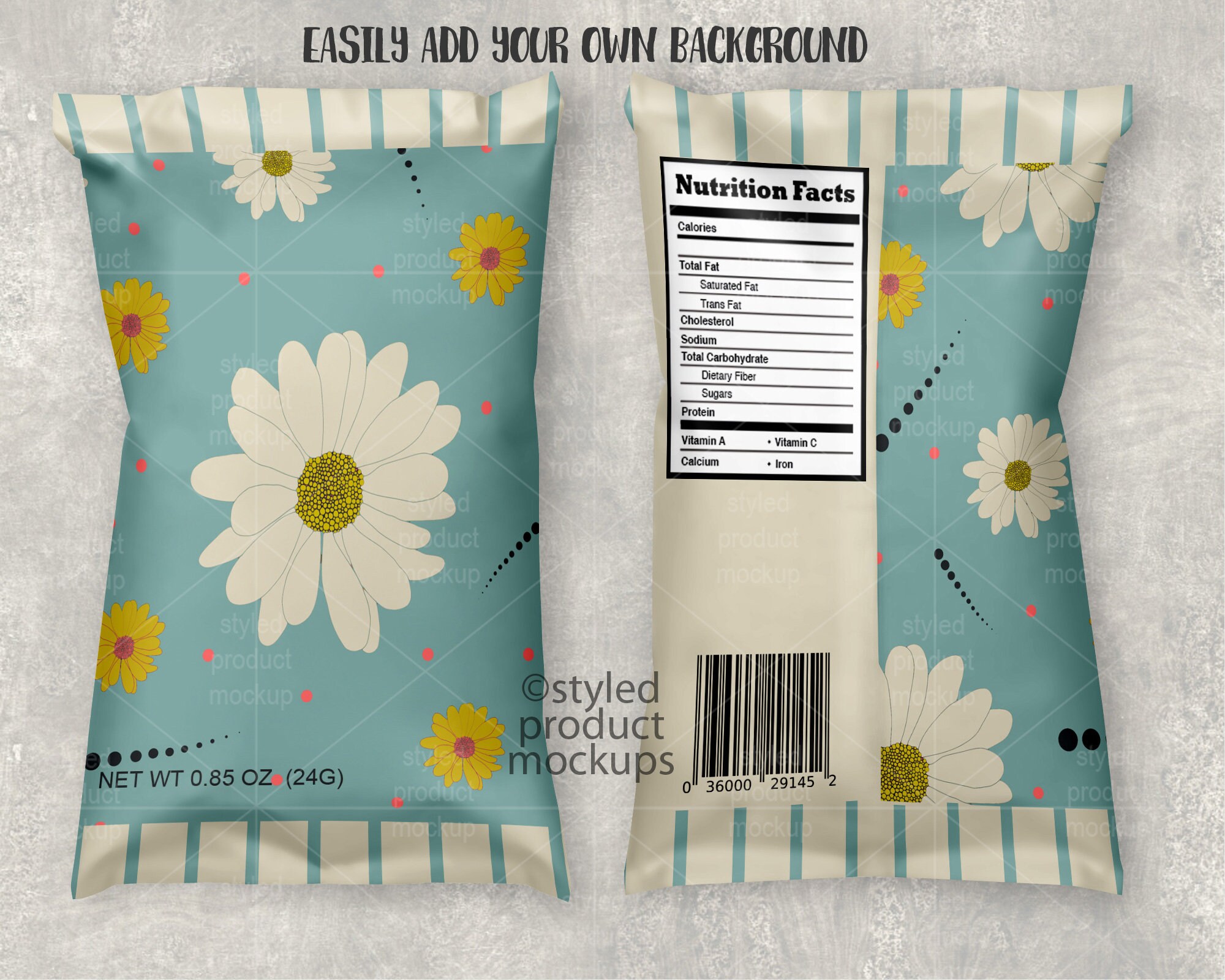 Potato Chip Bag Label Mockup Add Your Own Image and - Etsy
