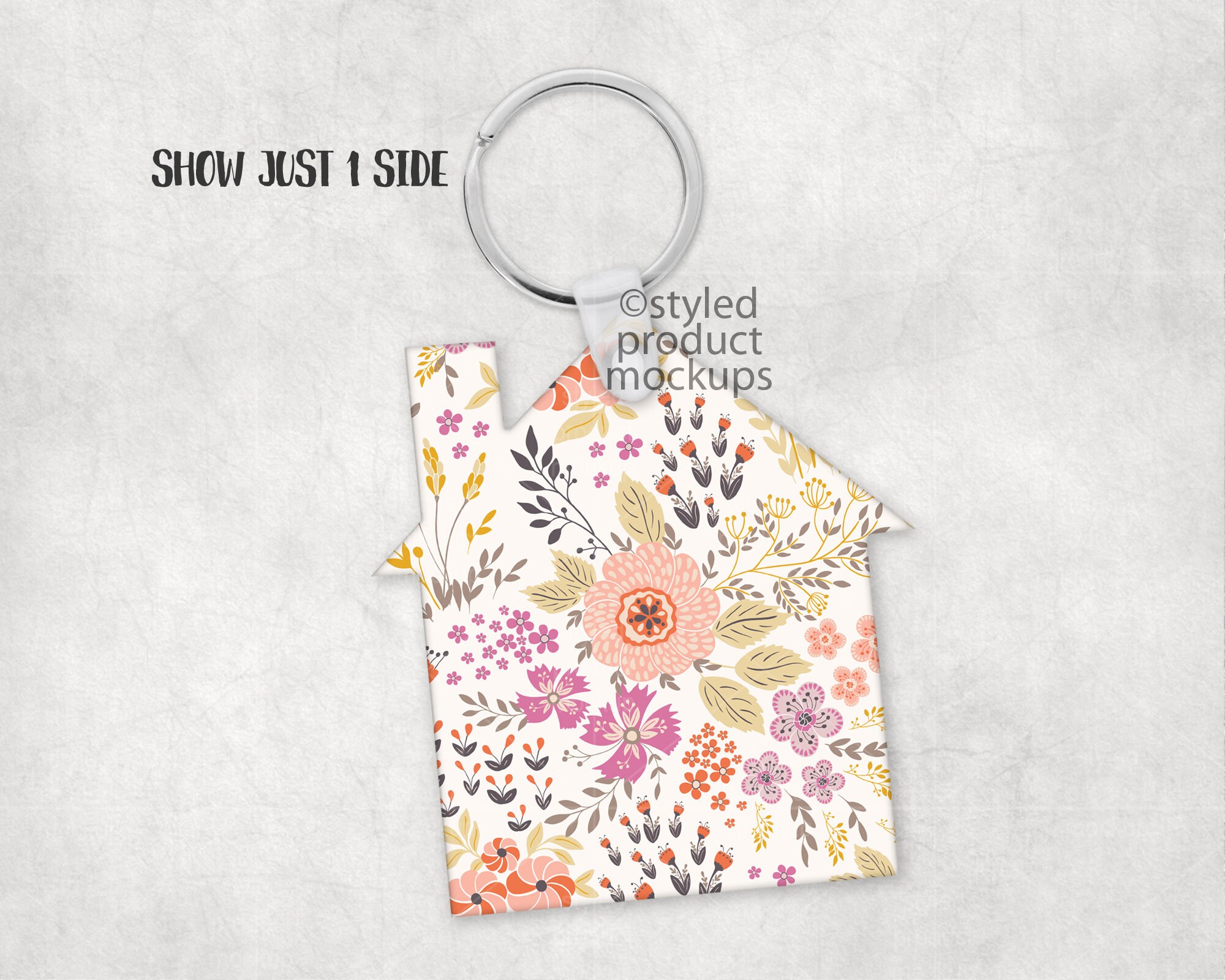 Dye Sublimation Double Sided MDF House Shaped Key Ring Mockup - Etsy