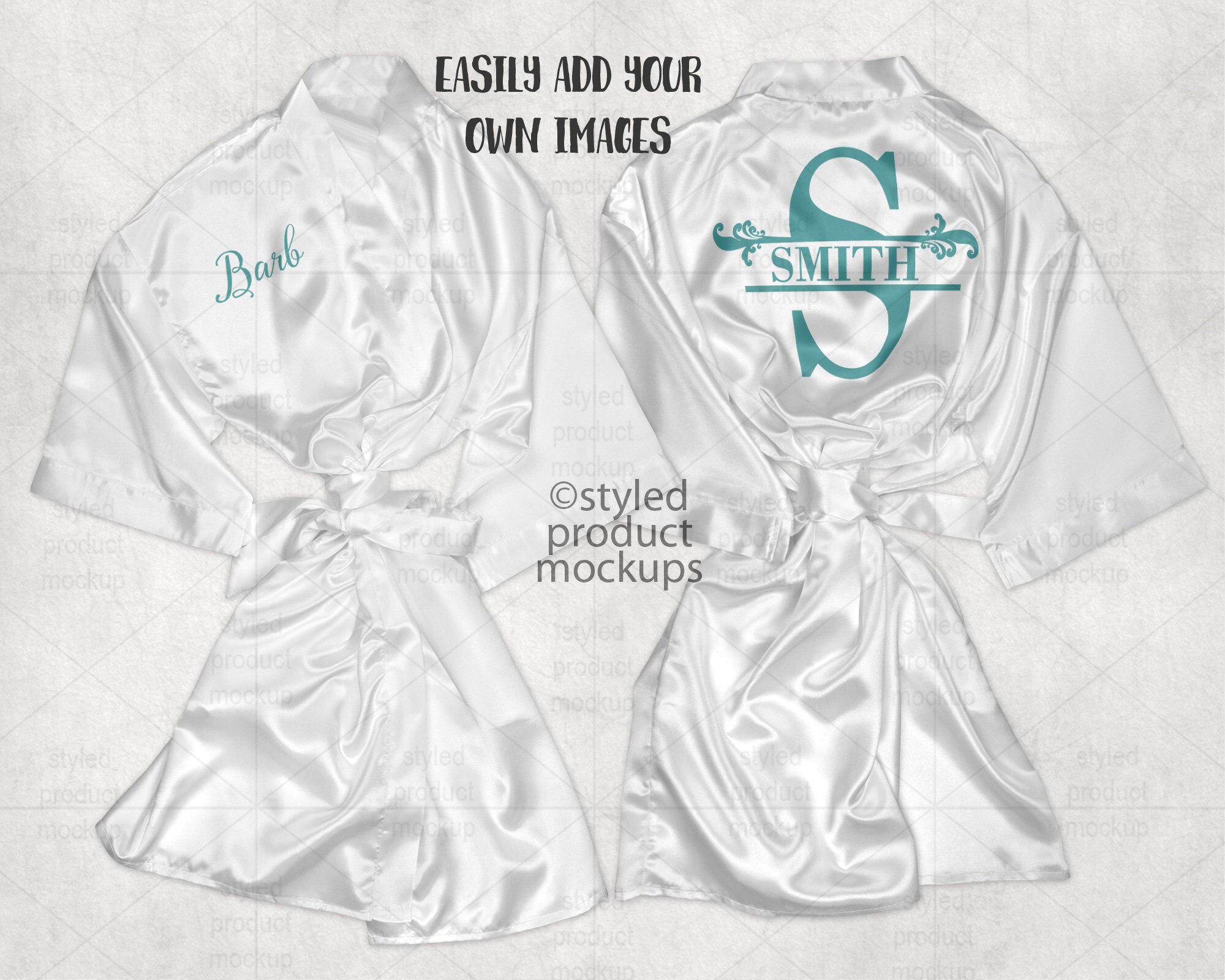 Satin Kimono Robe Mockup Add Your Own Image and Background - Etsy