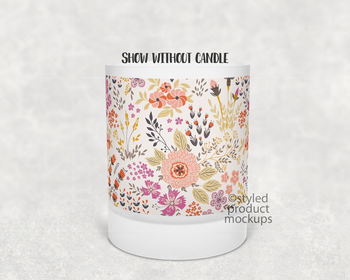 Dye Sublimation 6 Ounce Frosted Glass Candle Holder Mockup - Etsy