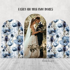 Three Panel Party Backdrop Trio Display Mockup | Add Your Own Image and ...