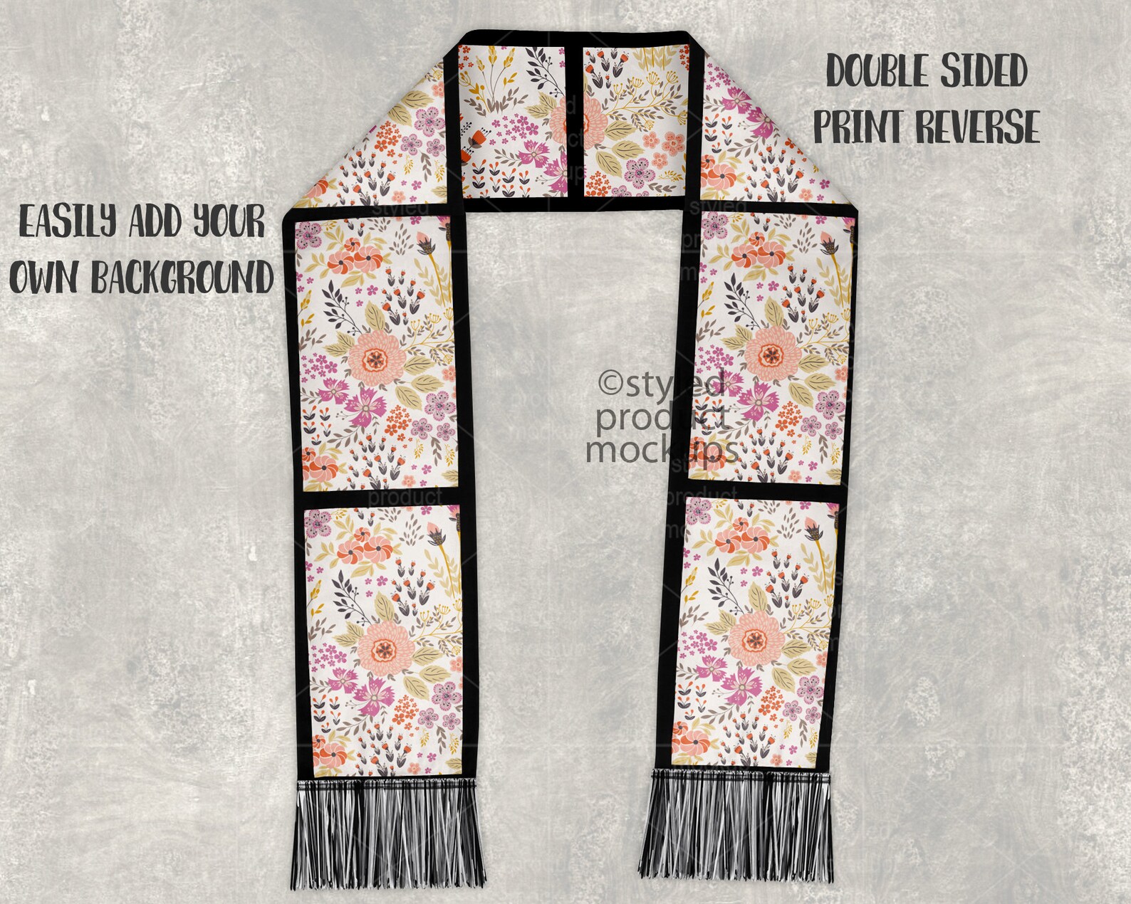 Dye Sublimation Panel Scarf Mockup Add Your Own Image and - Etsy