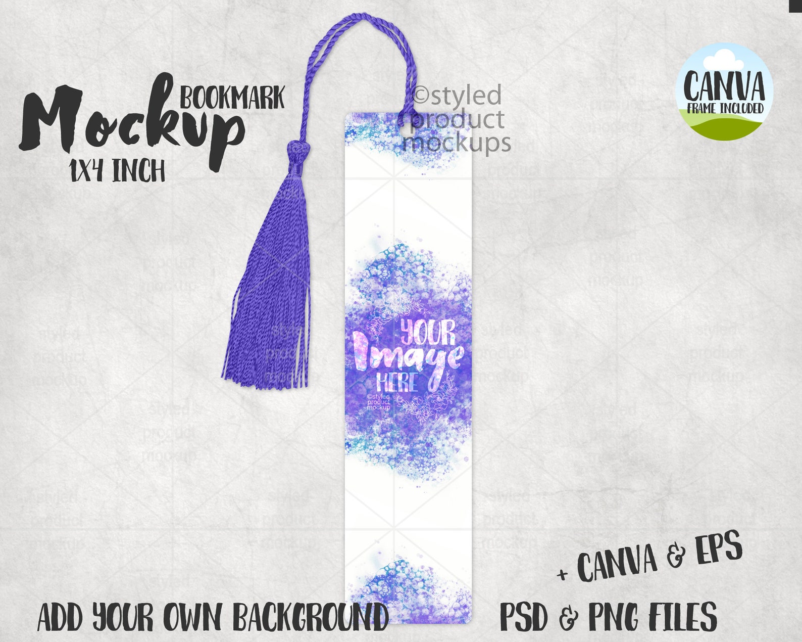 Bookmark With Tassel 1x4 Inch Mockup Add Your Own Image and - Etsy