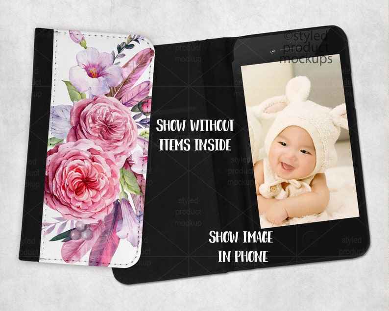 Dye Sublimation Malaga Flip Open Phone Case Mockup | Add Your Own Image ...