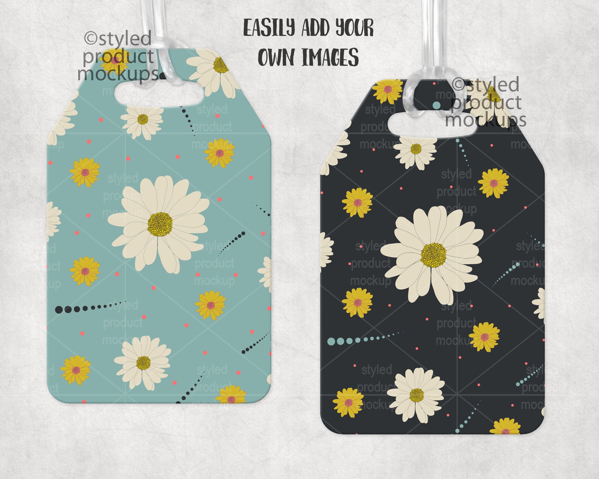 Dye Sublimation Tag Shaped Luggage Tag 4866 Mockup | Add Your Own Image ...