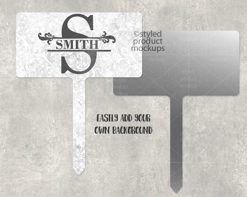 Dye Sublimation Rectangle Shaped Garden Stake Template Mockup | Etsy