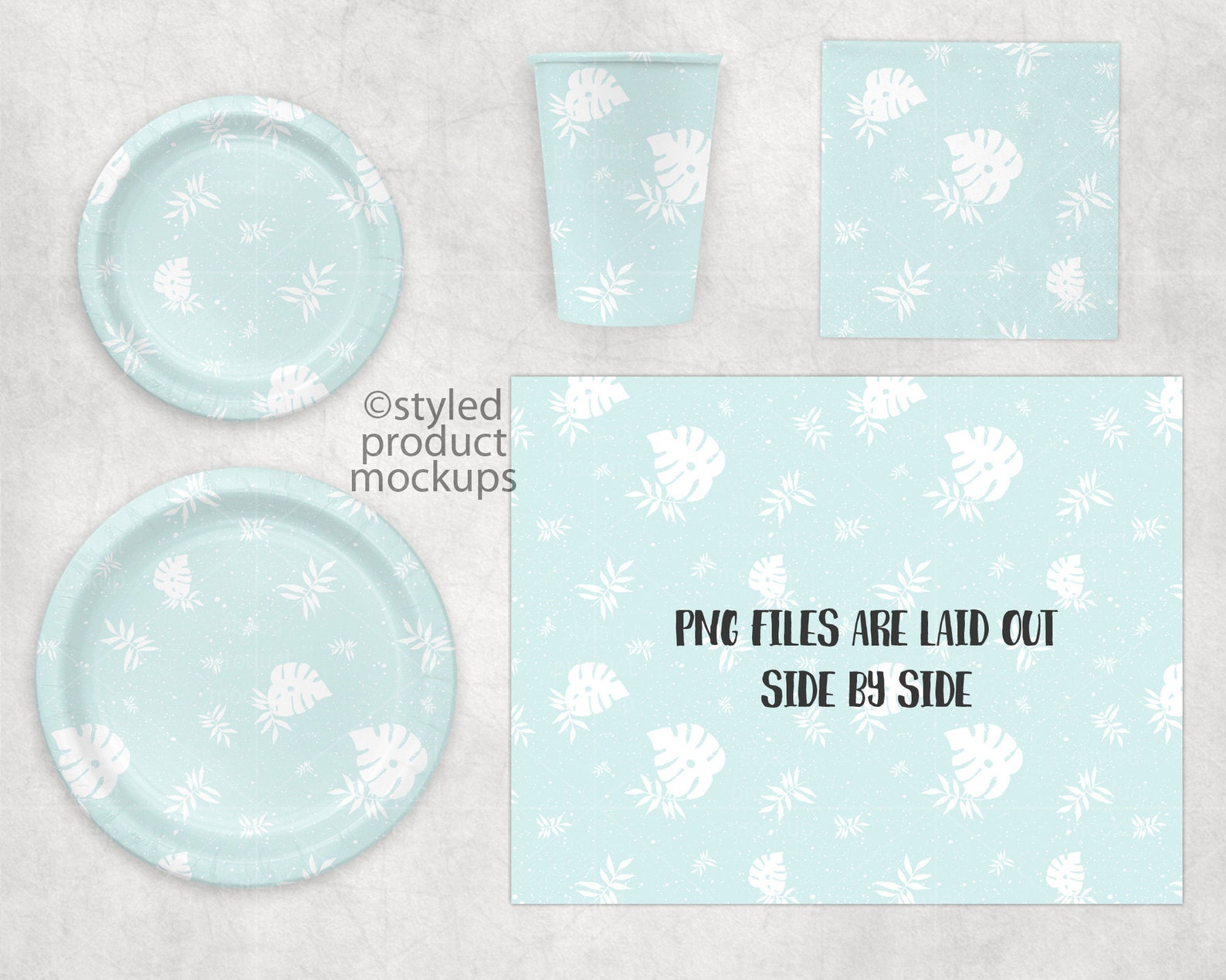 Paper Party Table Set Mockup | Add Your Own Image and Background - Etsy