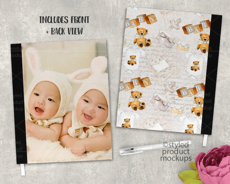 Dye Sublimation Large Fabric Notebook Template Mockup | Add Your Own ...