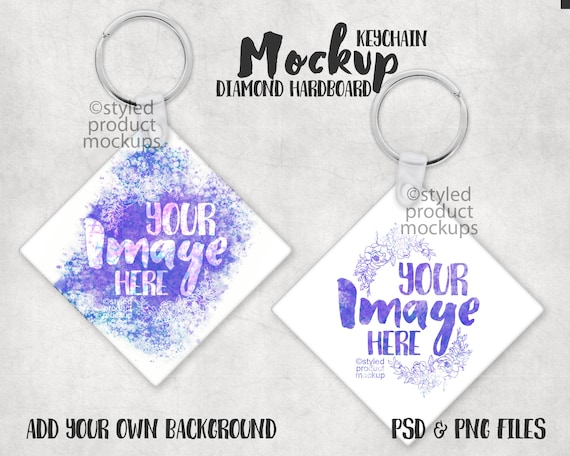 Dye Sublimation Diamond Hardboard Keychain Mockup Add Your - Etsy