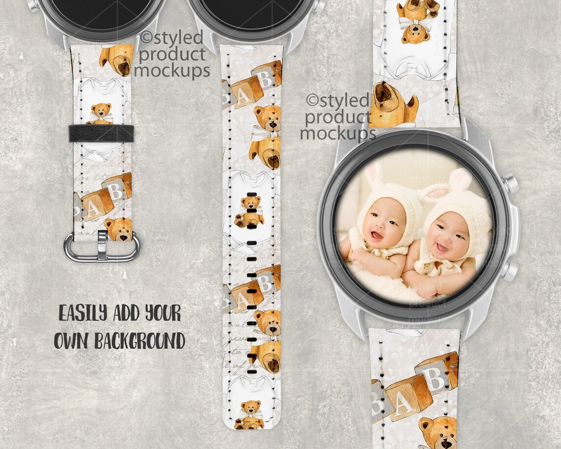 Dye Sublimation Galaxy Watch Band Mockup Add Your Own Image | Etsy