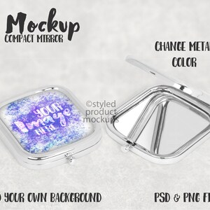 Dye Sublimation Rectangle Compact Mirror Mockup | Add Your Own Image ...