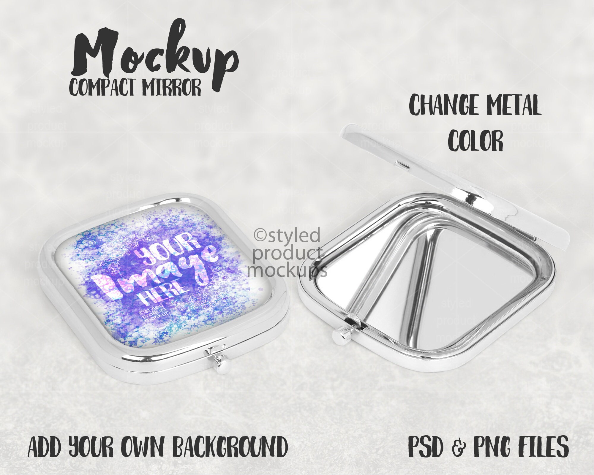 Dye Sublimation Rectangle Compact Mirror Mockup Add Your Own - Etsy