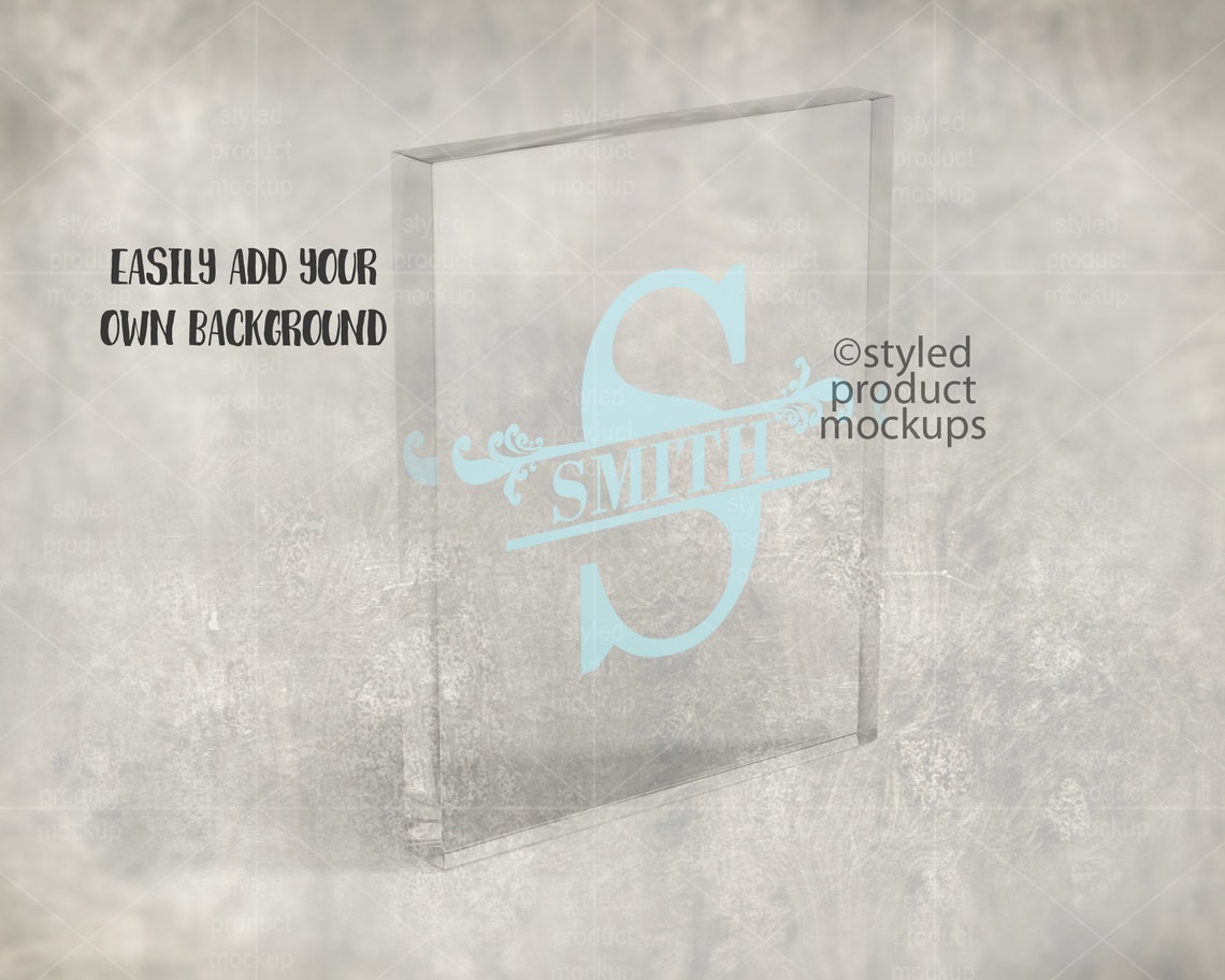 Dye Sublimation or Vinyl 8x10 Inch Acrylic Plaque Vertical Mockup | Add ...
