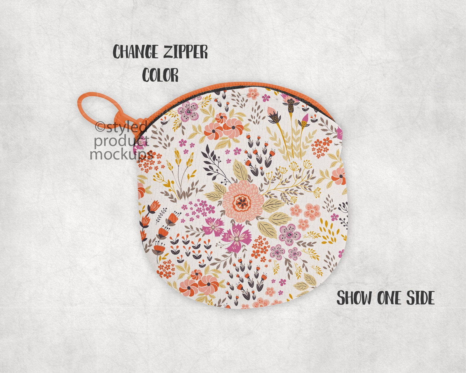 Dye Sublimation Round Coin Pouch Mockup | Add Your Own Image and ...