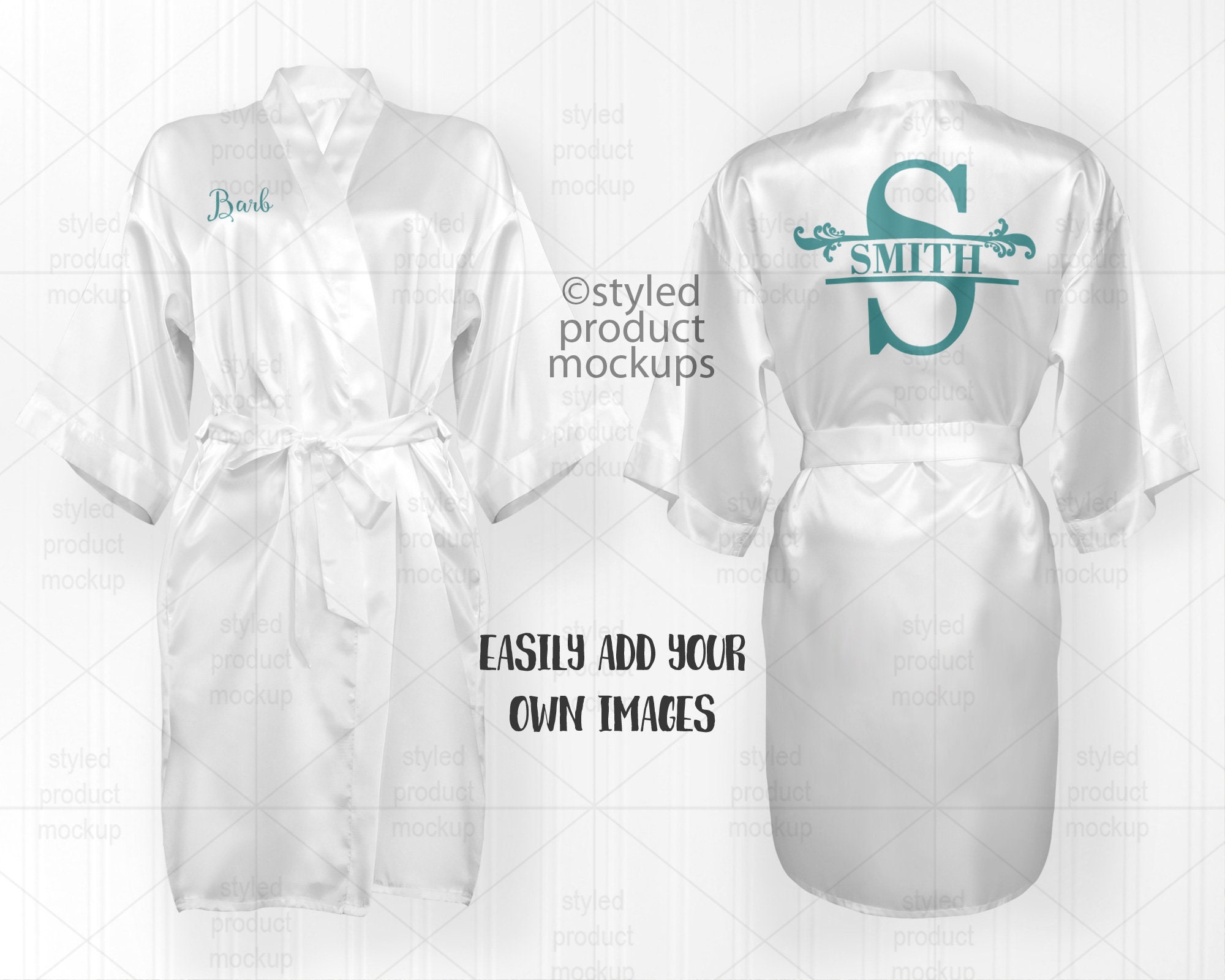 Satin Kimono Robe Mockup Add Your Own Image and Background - Etsy