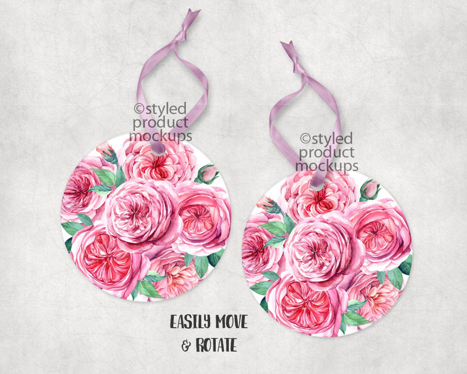 Dye Sublimation Double Sided Round Ornament Mockup Template - Etsy