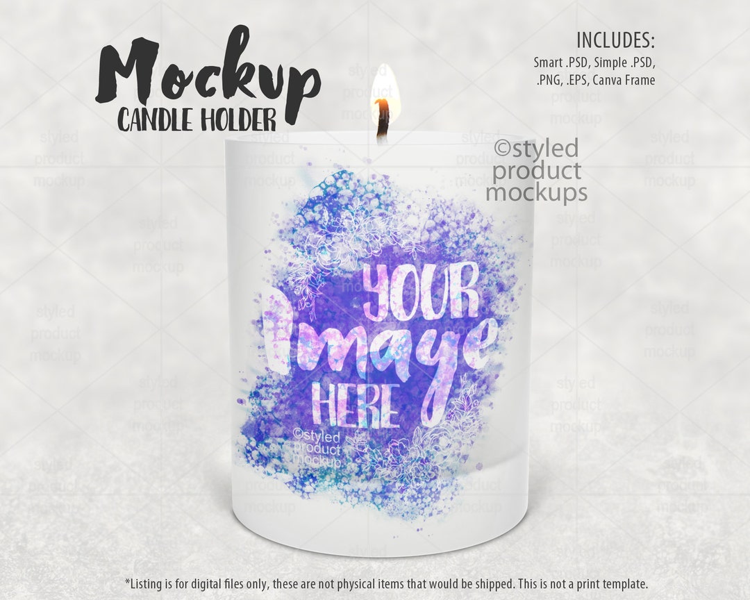 Dye Sublimation 6 Ounce Frosted Glass Candle Holder Mockup | Add Your ...