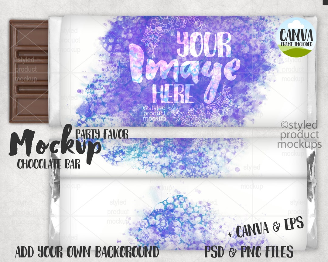 Chocolate Bar Wrapper Party Favor Mockup Add Your Own Image and ...