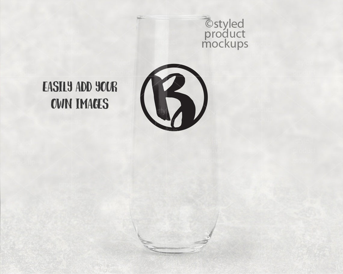 Stemless Champagne Glass Mockup Template Add Your Own Image | Etsy