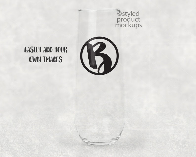 Stemless Champagne Glass Mockup Template Add Your Own Image | Etsy