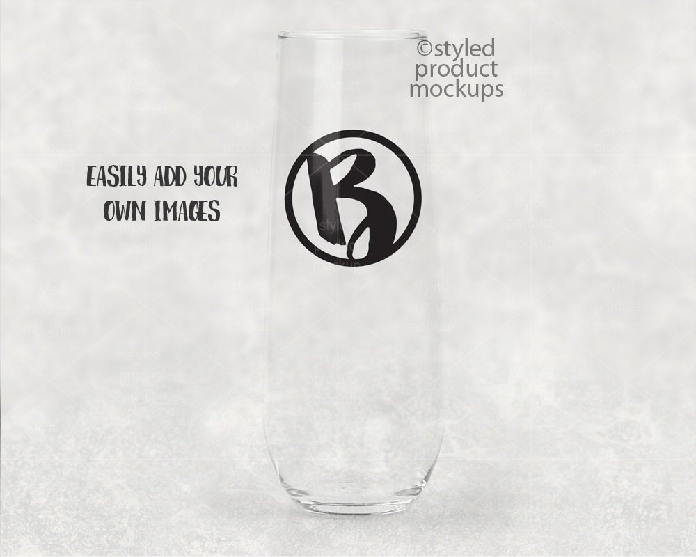 Stemless Champagne Glass Mockup Template Add Your Own Image | Etsy