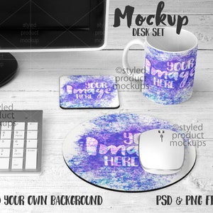 Dye Sublimation Office Desk Set Mockup | Add Your Own Image and ...