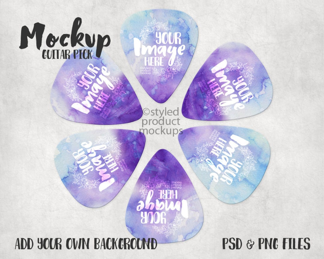 Dye Sublimation Guitar Pick Mockup Template | Add Your Own Image and ...