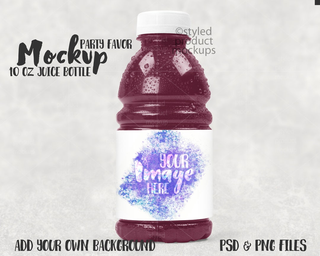 Party Favor Juice Bottle Label Mockup | Add Your Own Image and ...