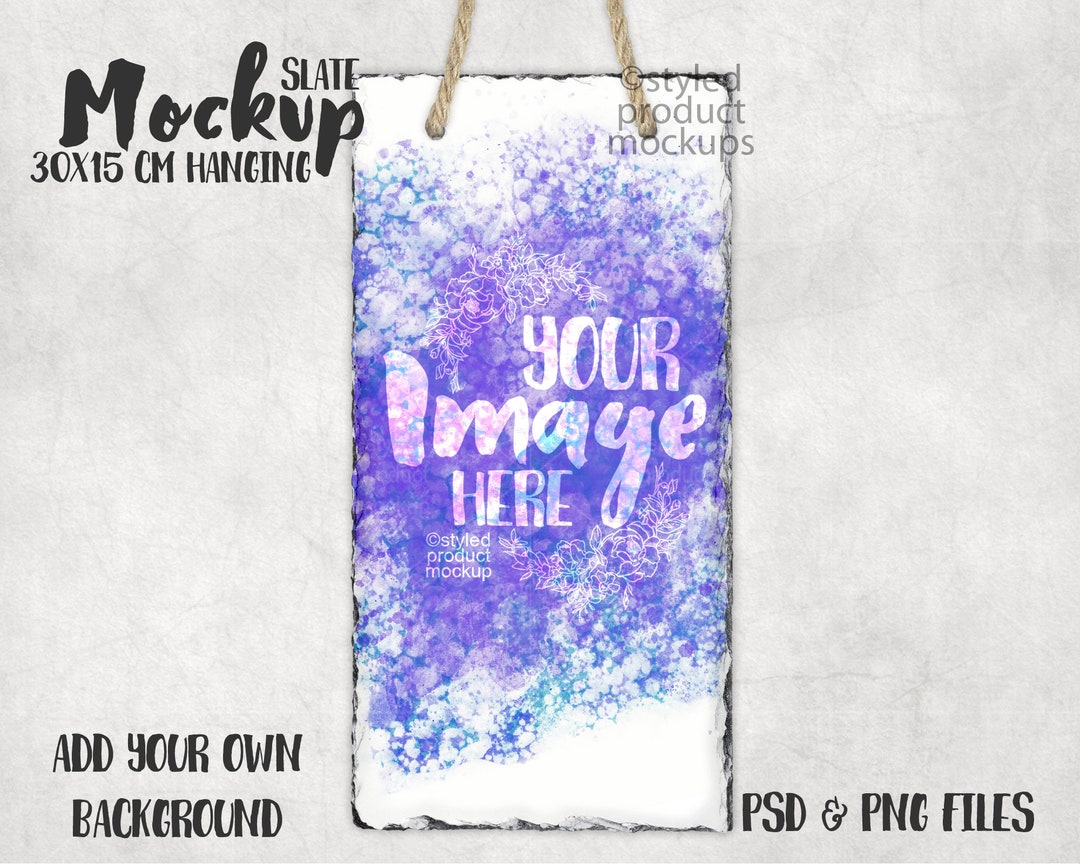 Dye Sublimation Rectangle Hanging Slate Mockup | Add Your Own Image and ...