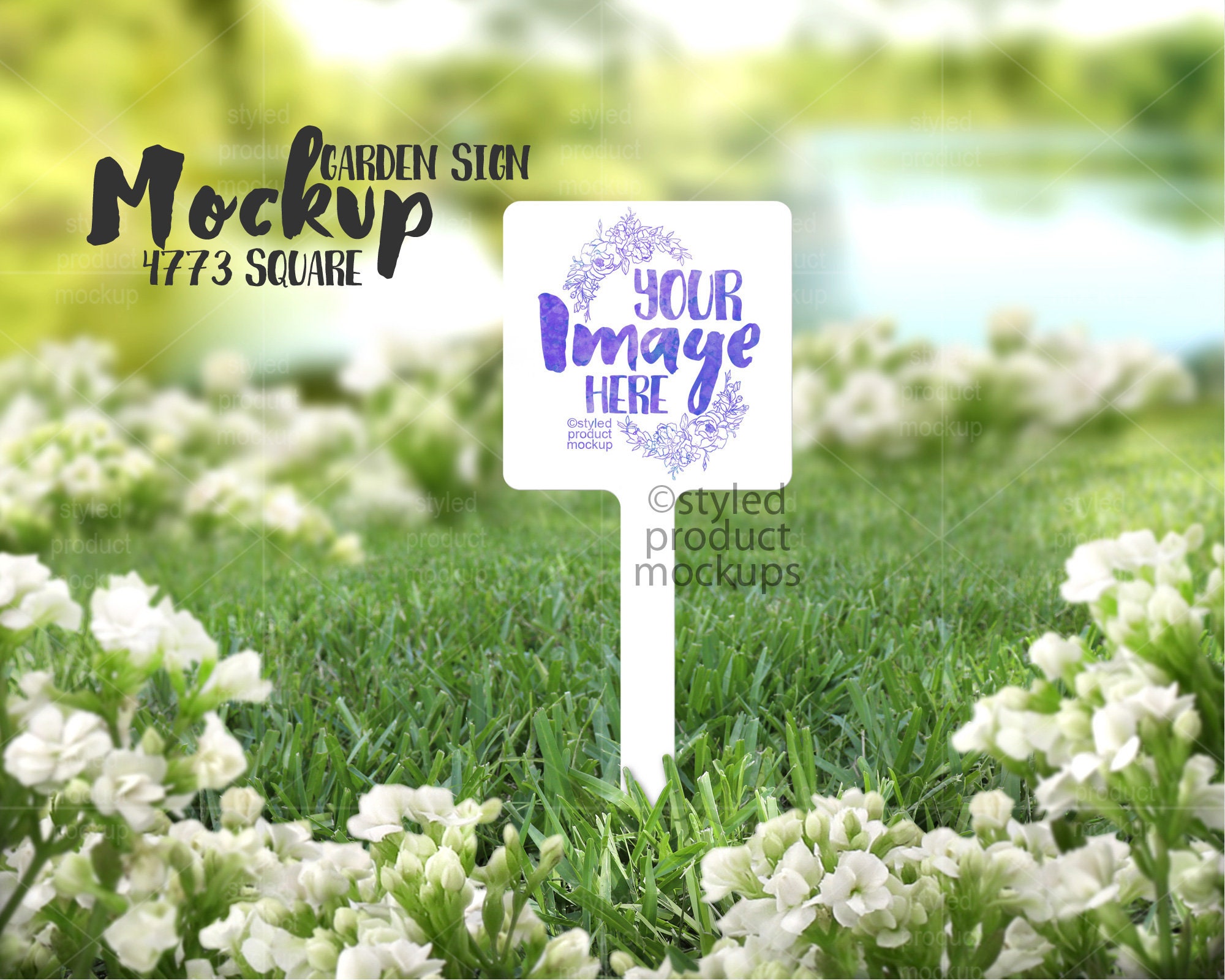 Dye Sublimation 4773 Square Yard Sign in Garden Mockup Add - Etsy