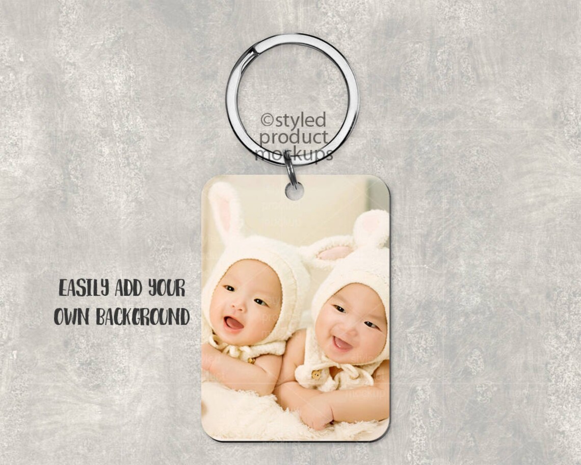 Rectangle Hard Board MDF Sublimation Keychain Mockup Template - Etsy